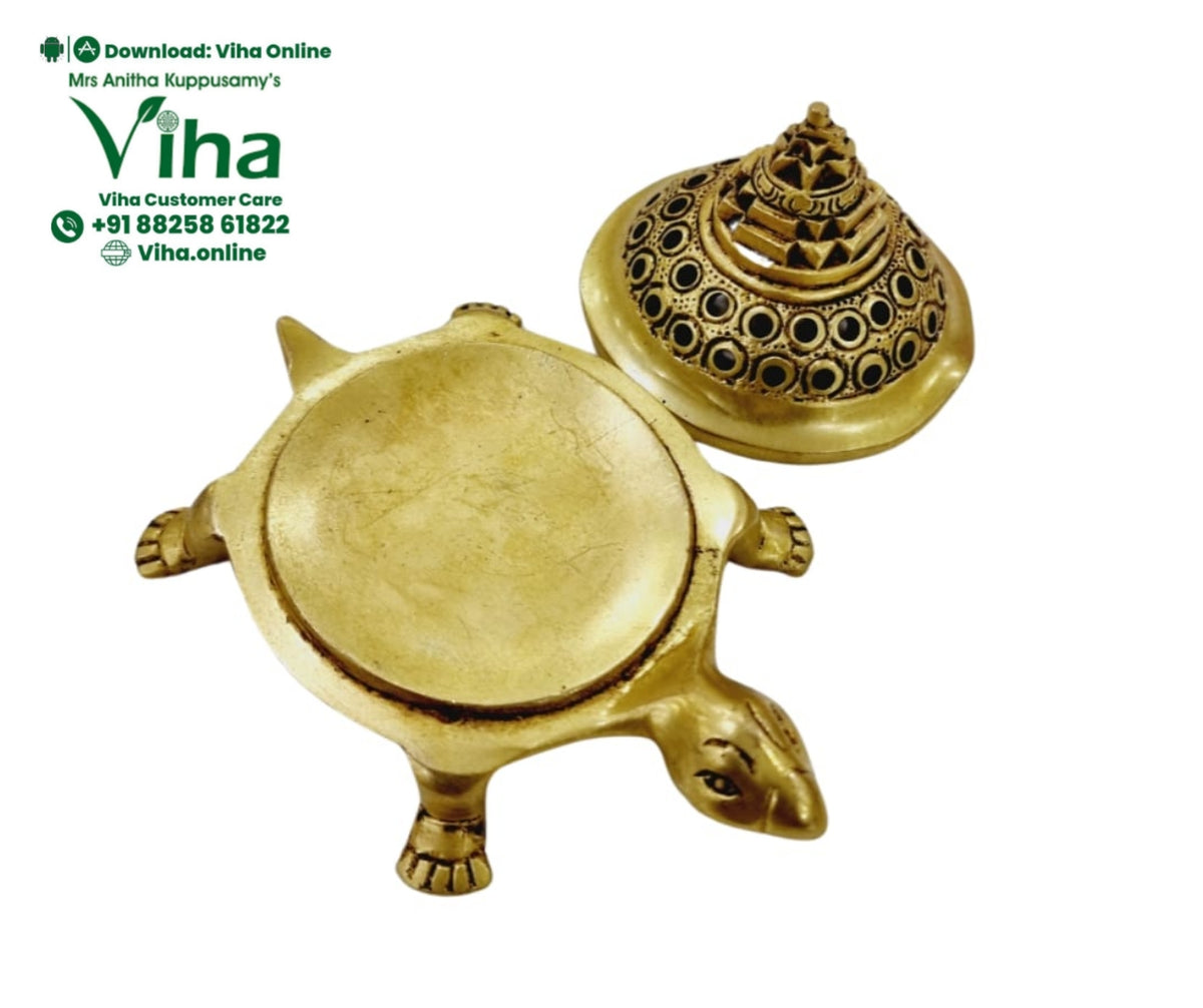 Tortoise Mahameru With Yantra Doop Stand – Viha Online