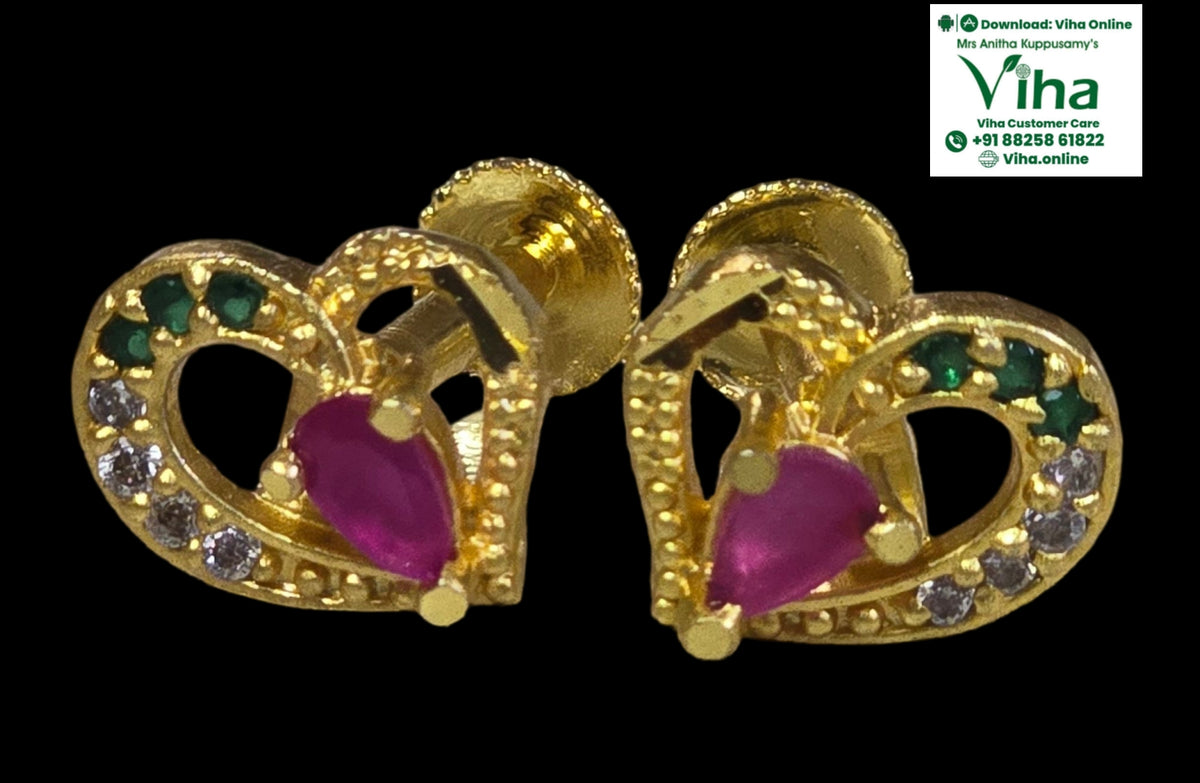 Impon Stud With Multi Colour Stone – Viha Online