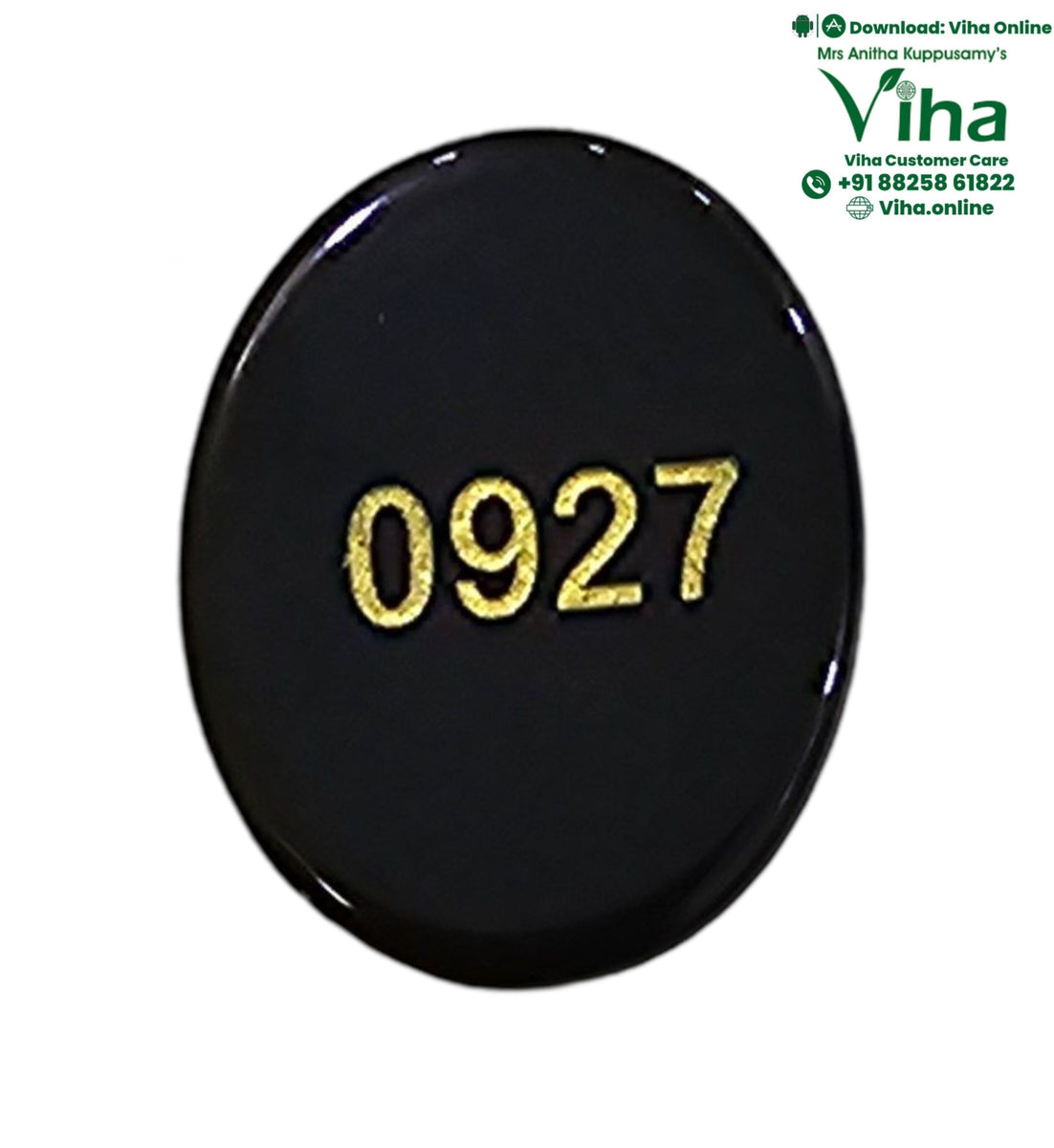 Protection Coin with Zibu Symbol - Black Agate – Viha Online