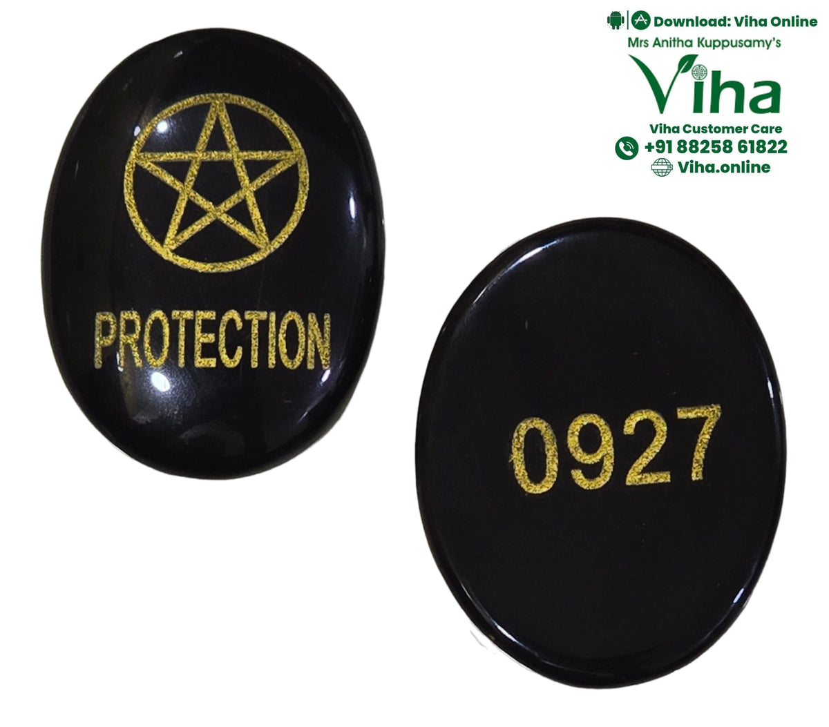 Protection Coin with Zibu Symbol - Black Agate – Viha Online