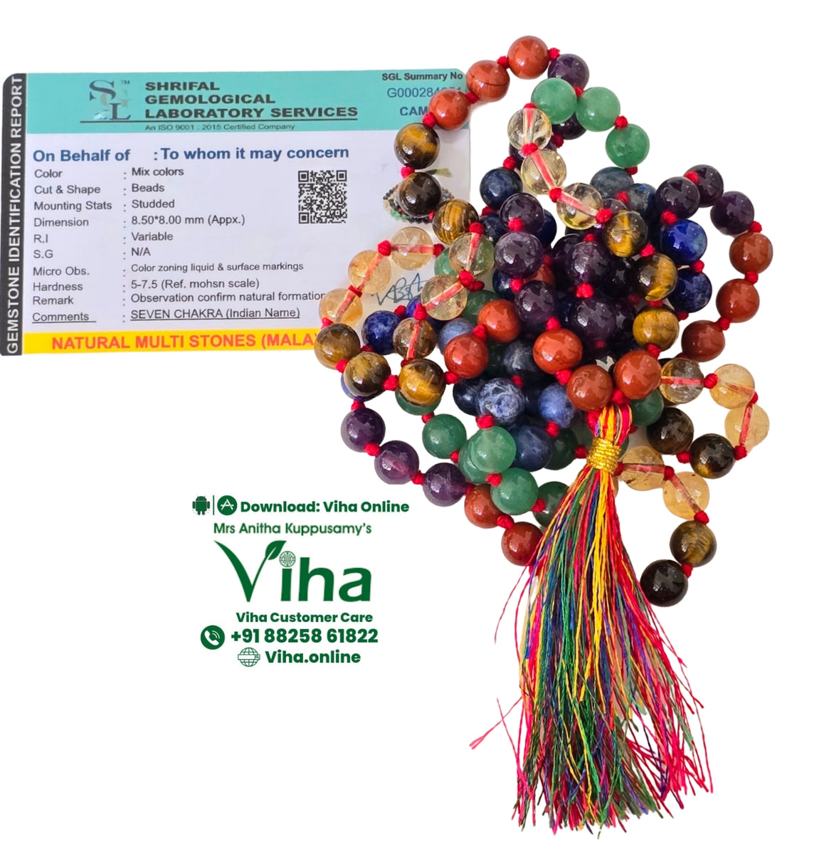 7 Chakra Stone Mala - 108+1 Beads – Viha Online