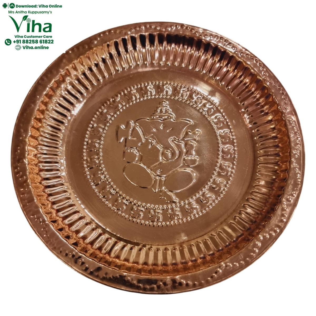 Copper Ganesha Plate – Viha Online