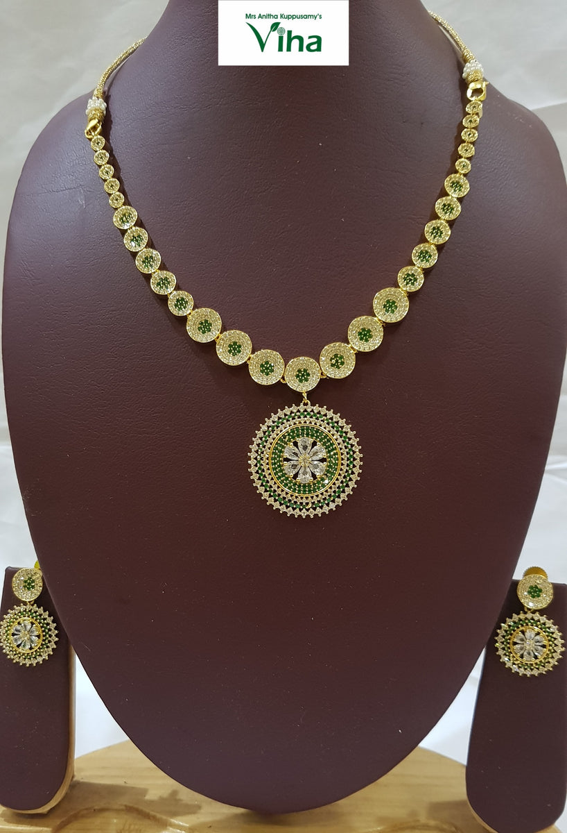 Premium Quality AD Stone Neck Set – Viha Online