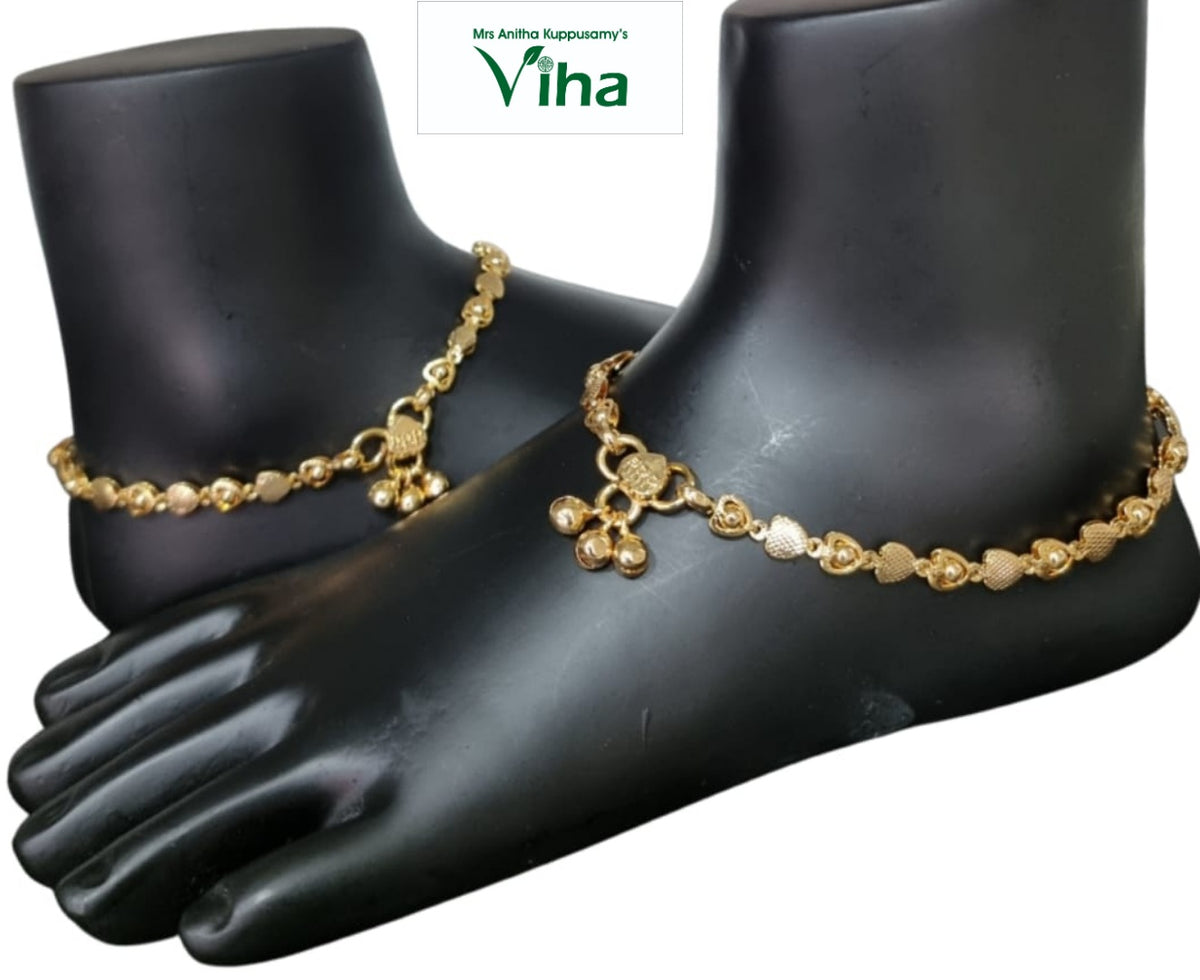 Impon Anklets,Payal | Panchaloha | Size - 10"inches – Viha Online
