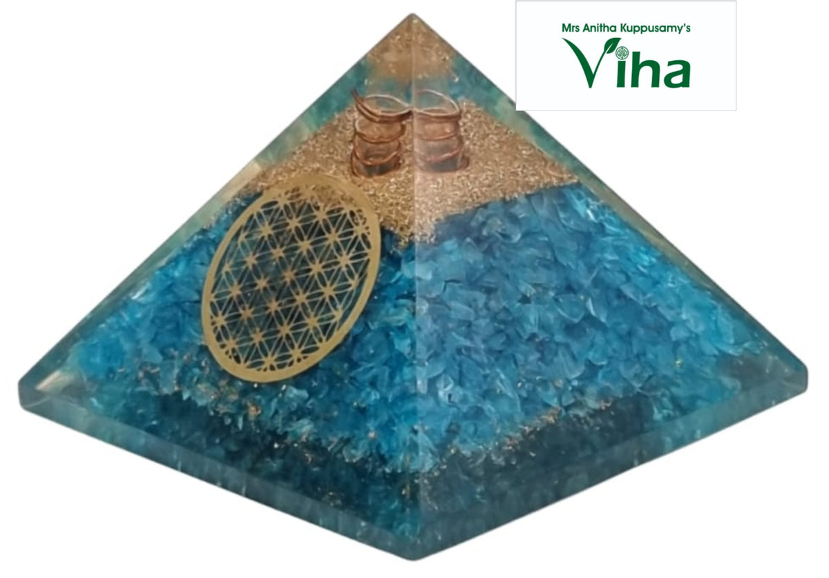 Blue Aquamarine Orgone Pyramid with EMF Protection – Viha Online