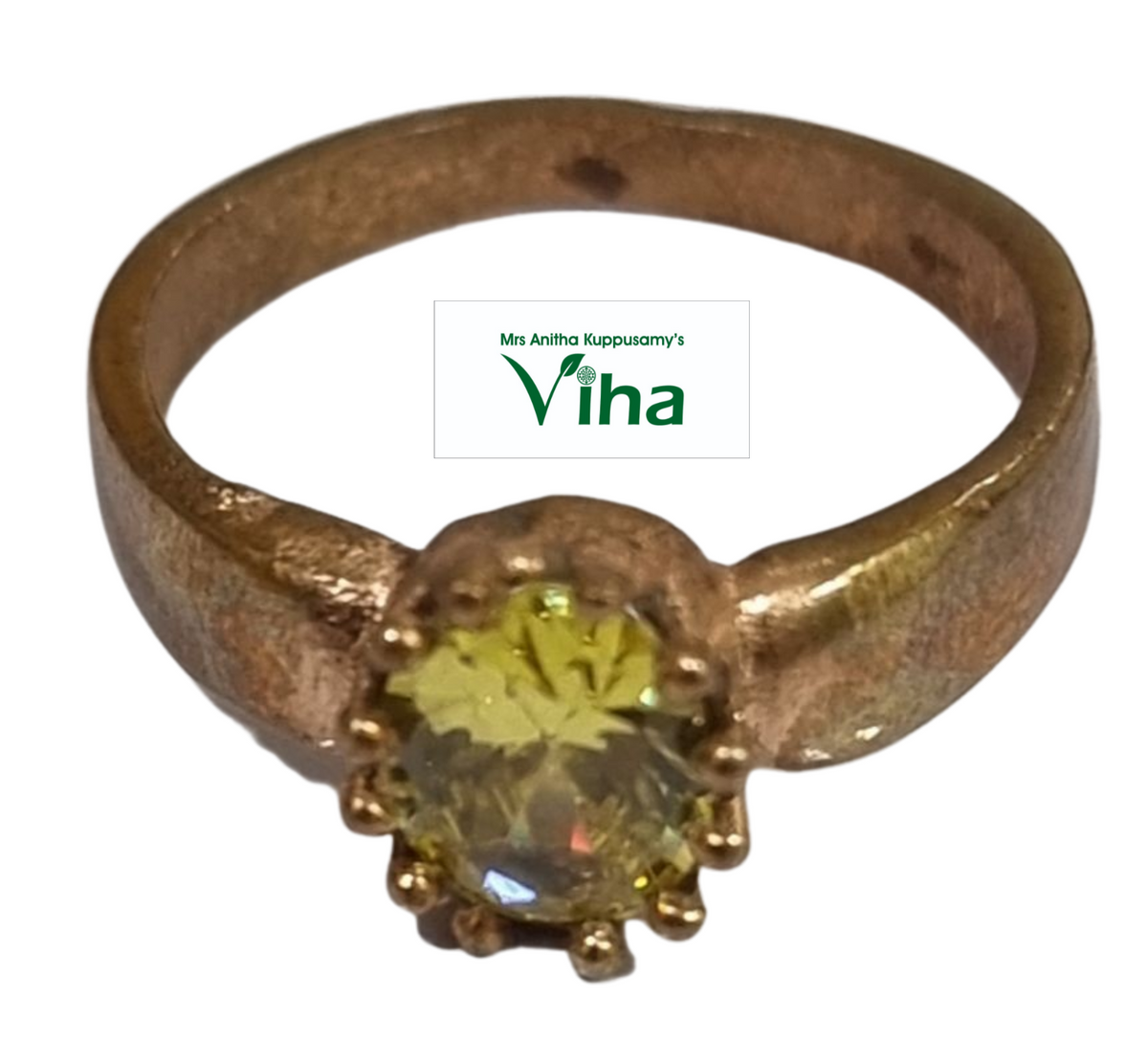 Impon Ring | Impon Yellow Colour Stone Ring – Viha Online