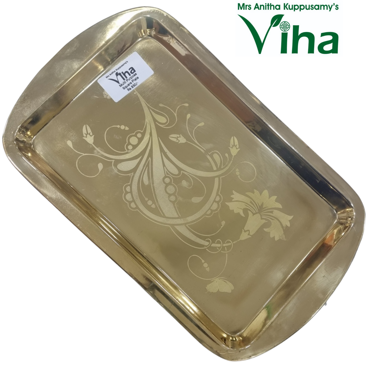Multi Purpose Rectangle Shape Plate Brass – Viha Online