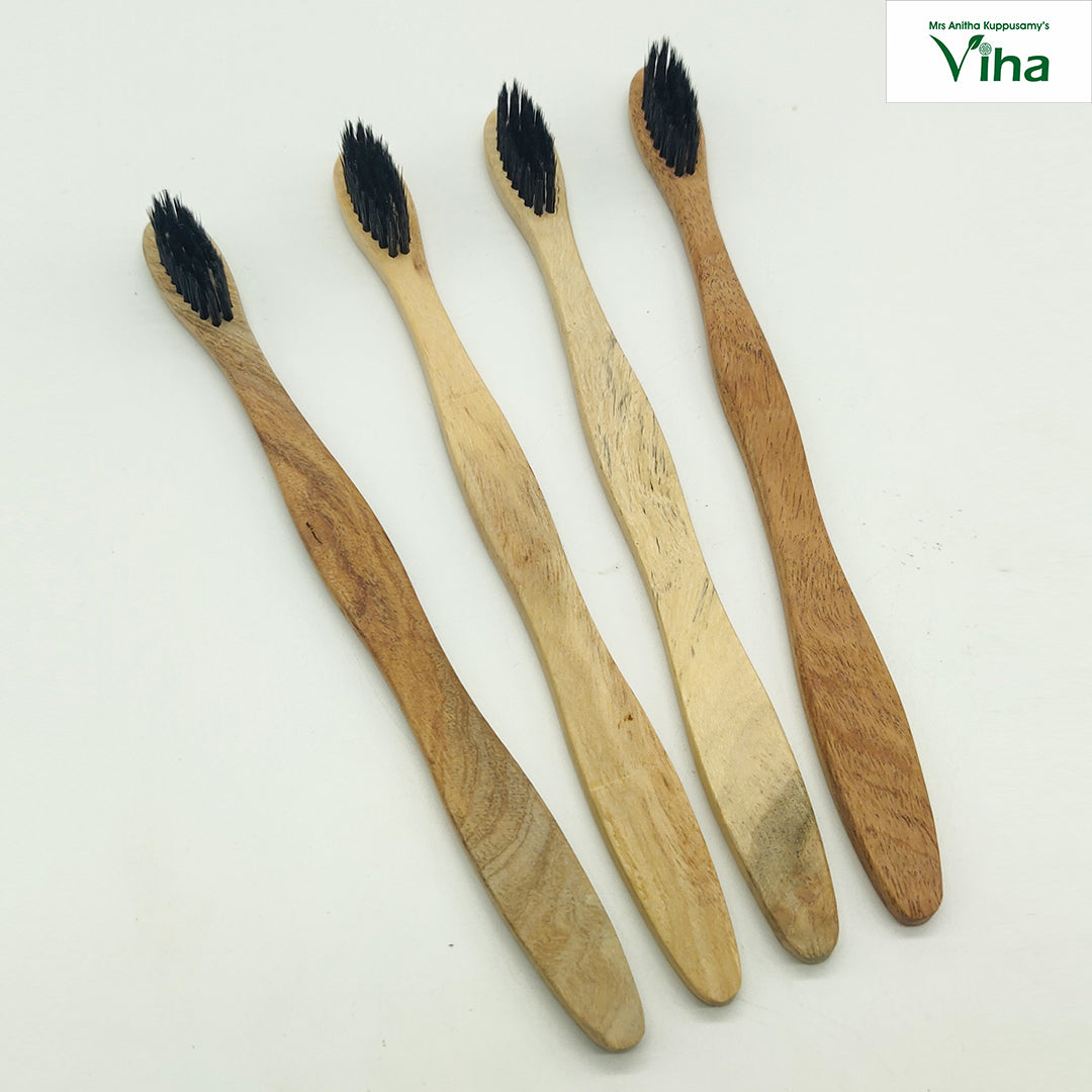 Neem Toothbrush With Charcoal Infused Soft Bristle (Pack Of 4) – Viha ...